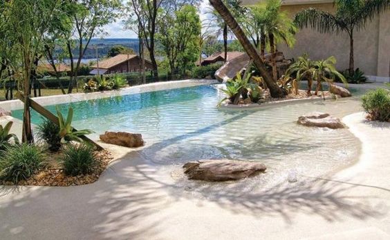 35 designs of natural swimming pools to have a beach in your garden ...